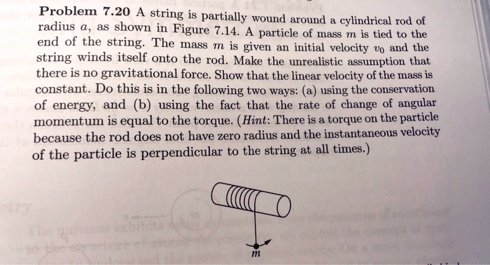 SOLVED: Problem 7.20 string partially wound around radius a ...