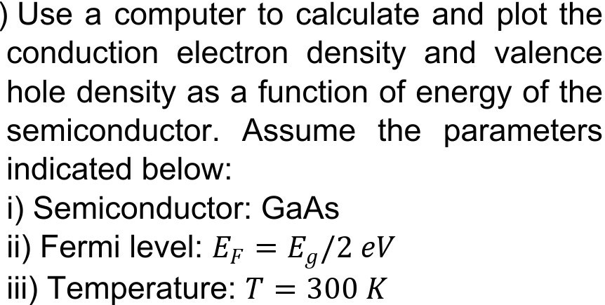 Use a computer to calculate and plot the conduction electron density ...