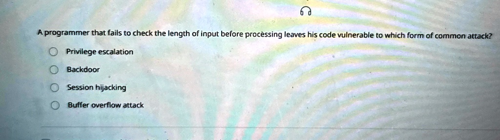 a programmer that fails to check the length of input before processing ...