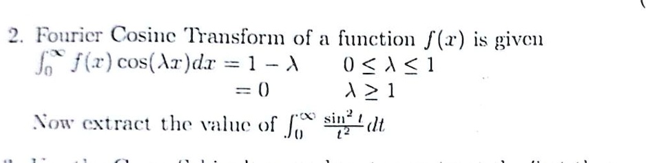 SOLVED: Solve in detail and show all steps in detail: 2. The Fourier ...