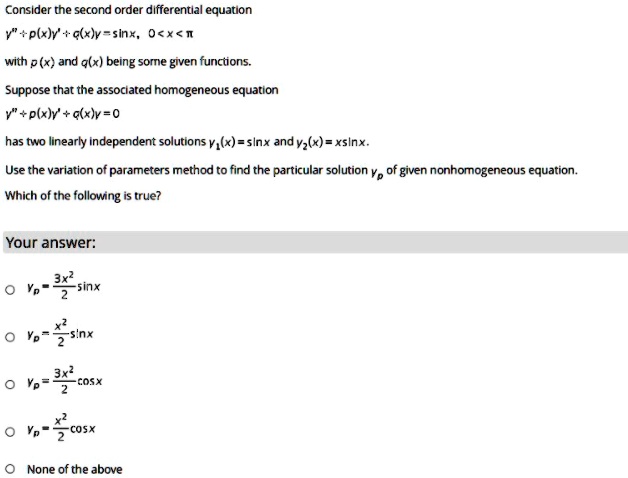 SOLVED:Consider the second order differential equation Y"