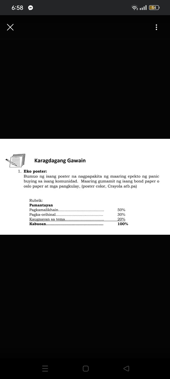 SOLVED: 6:58 ???1 54 Karagdagang Gawain 1. Eko poster: Bumuo ng isang ...