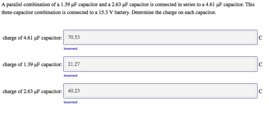 parallel combination of a 139 pf capacitor and a 263 pf capacitor is connected in series to 461 ...