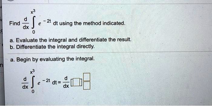 find 2t dt using the method indicated a evaluate the integral and differentiate the result b ...