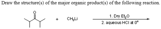 draw the structures of the major organic products of the following ...