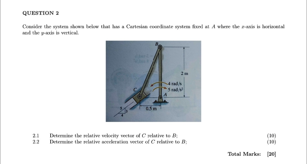 question 2 consider the system shown below that has a cartesian ...