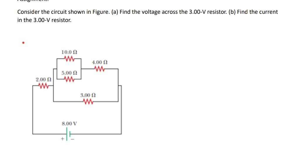 Consider the circuit shown in Figure. (a) Find the voltage across the 3 ...