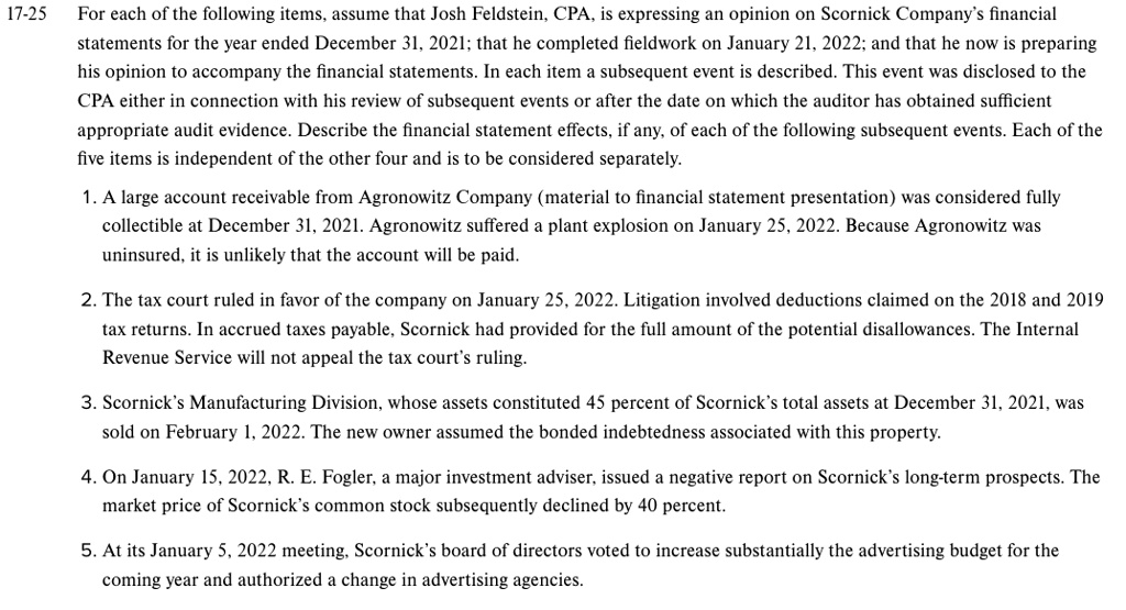 SOLVED: For each of the following items, assume that Josh Feldstein ...