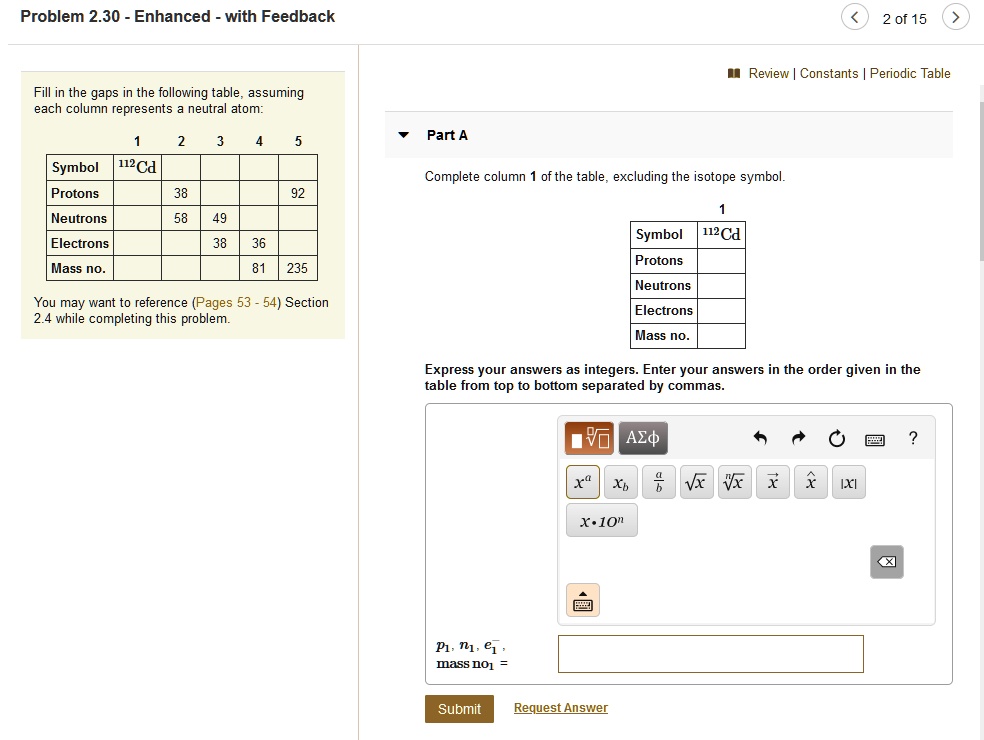 problem 230 enhanced with feedback 2 of 15 review constants periodic table fill in the gaps in ...