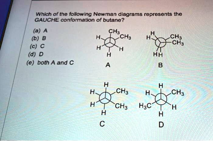 SOLVED:Which of the following Newman diagrams represents the GAUCHE ...
