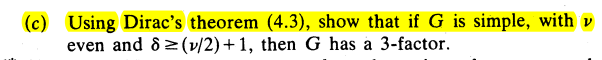 SOLVED: (c) Using Dirac's theorem (4.3), show that if G is simple, with ...