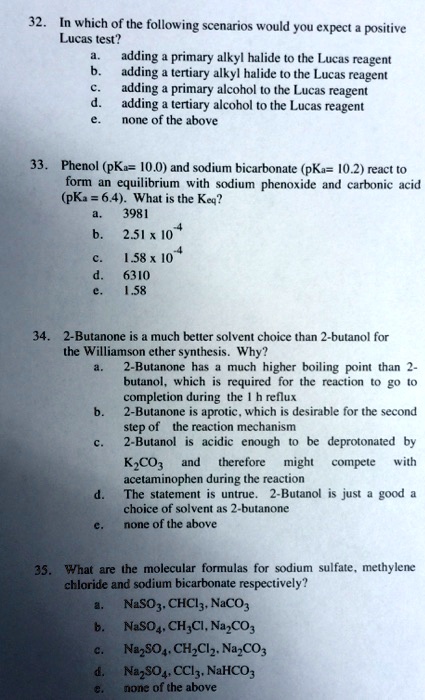 32. In which of the following scenarios would you expect a positive ...