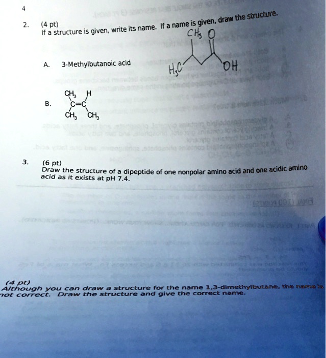 Solved Suuuctute Given Draw The 4 Pt If A Name If A Structure Is