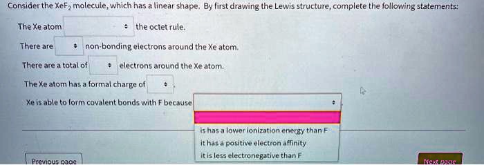 SOLVED: Consider the XeF2 molecule, which has a linear shape. By first ...