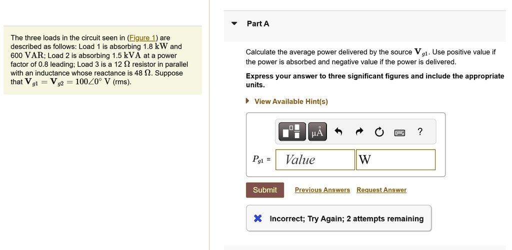 the three loads in the circuit seen in figure 1 are described as ...