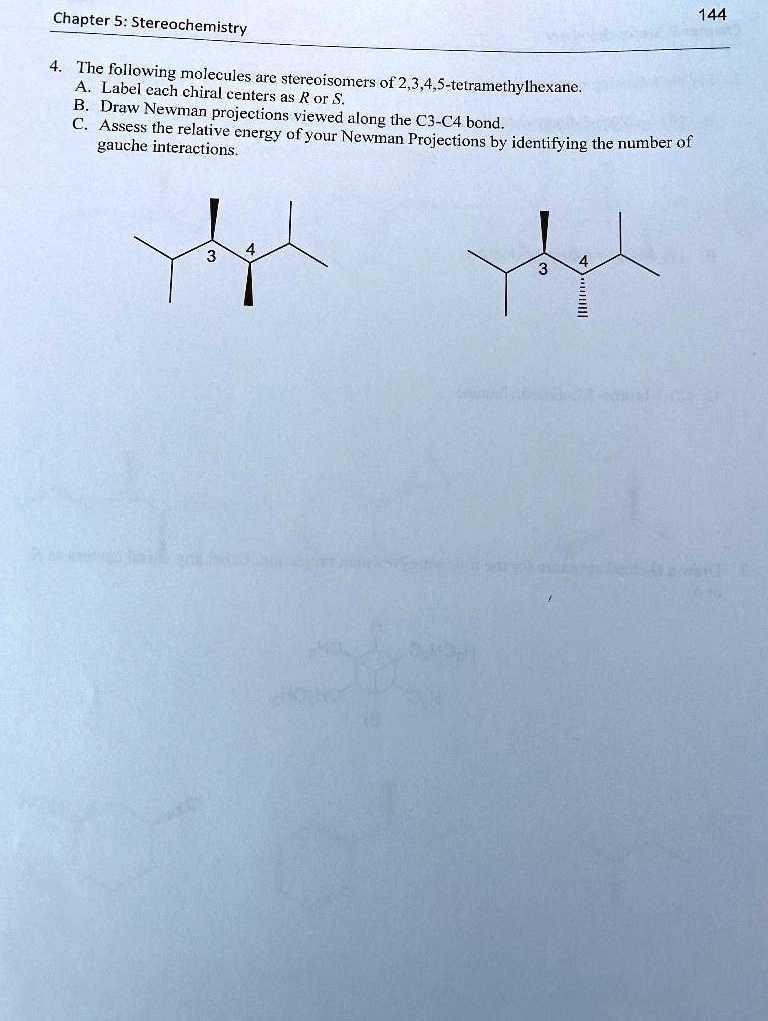 144 Chapter 5: Stereochemistry 4. The following molecules are ...