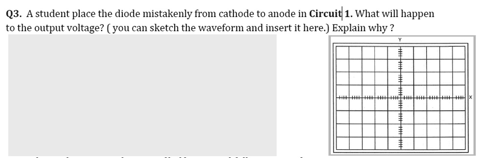 Q3. A student place the diode mistakenly from cathode to anode in Circuit 1. What will happen to ...