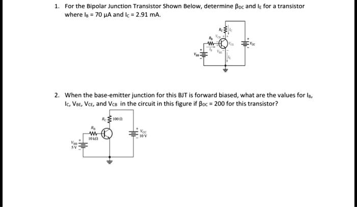 SOLVED: For the Bipolar Junction Transistor Shown Below; determine Boc ...