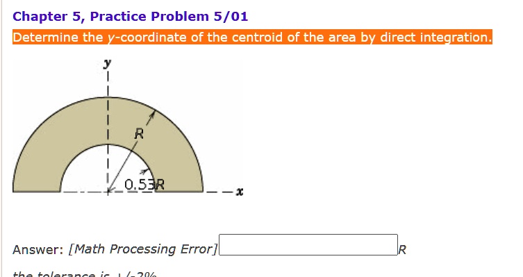 Chapter 5, Practice Problem 5/01 Determine the y-coordinate of the ...