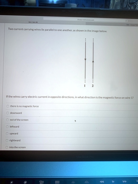 SOLVED: Two current carrying wires Iie parallel to ore another; shaiun ...