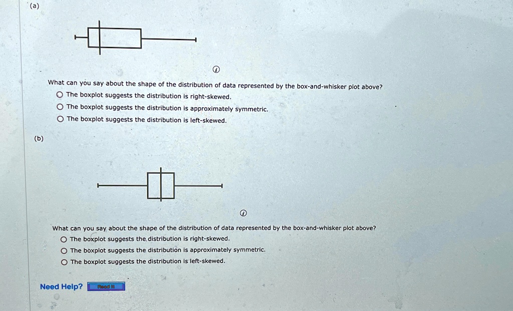 (a) ? What can you say about the shape of the distribution of data ...