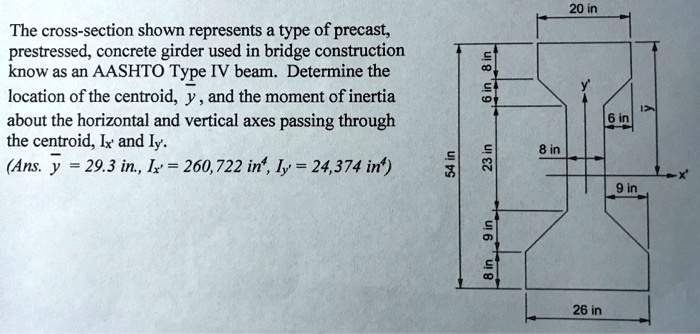 SOLVED: The cross-section shown represents a type of precast ...