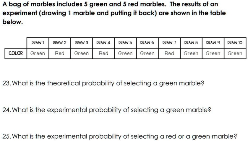 SOLVED:'Please answer!!! Will award brainliest!!!! TY bag of marbles ...