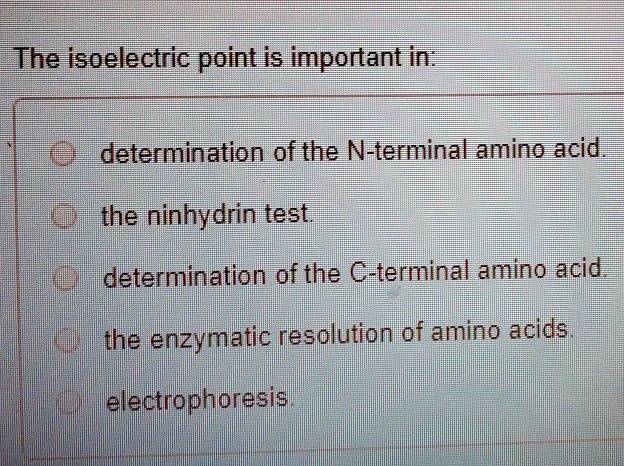 The isoelectric point is important in: determination of the...