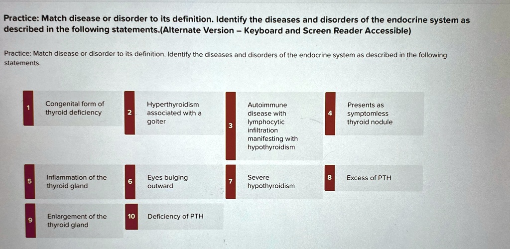 Practice: Match disease or disorder to its definition. Identify the ...