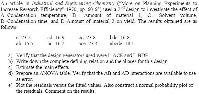 SOLVED: An article titled "Industrial and Engineering Chemistry - More ...