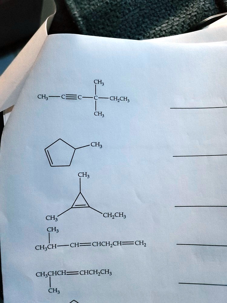SOLVED: CH; CH;- =C CH,CH; CH; CH3 CH3 CH; CH; CHzCH3 CH;CH- CHS=CHCH;CH==CHz CH;CHCH=CHCHCH; CH3