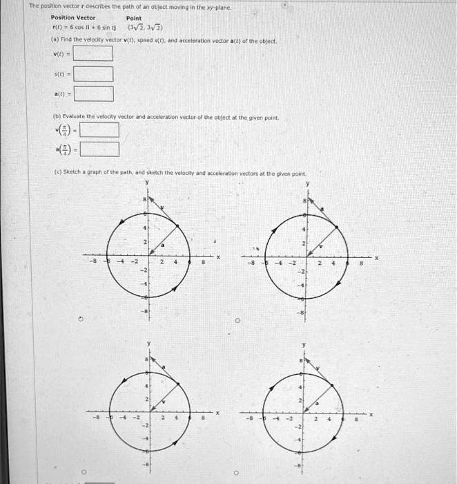 SOLVED: The position vector r describes the path of an object moving in ...
