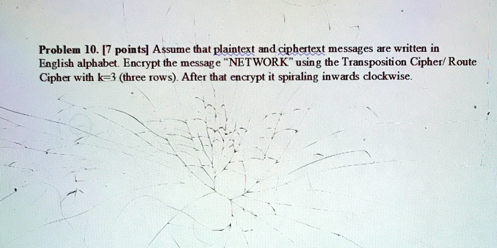 Solved Problem 10 [7 Points] Assume That Plaintext Ad Ciphertext Messages Are Written In