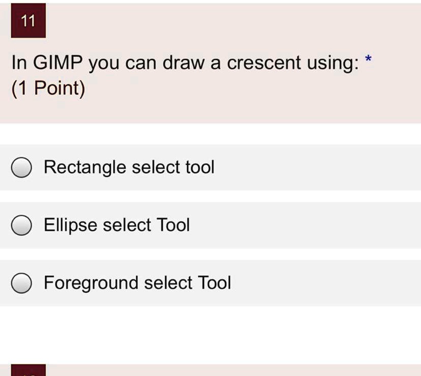 Solved We Can Draw Crescent Using 11 In Gimp You Can Draw A Crescent Using 1 Point