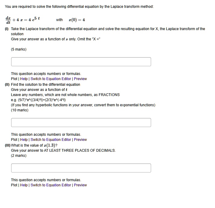 SOLVED: You are required to solve the following differential equation by the Laplace transform ...