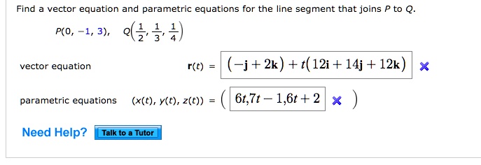 Find Vector Equation And Parametric Equations For The… Solvedlib