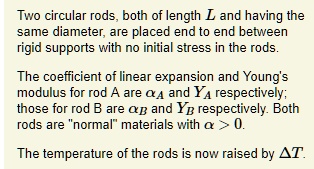 two circular rods both of length l and having the same diameter placed ...