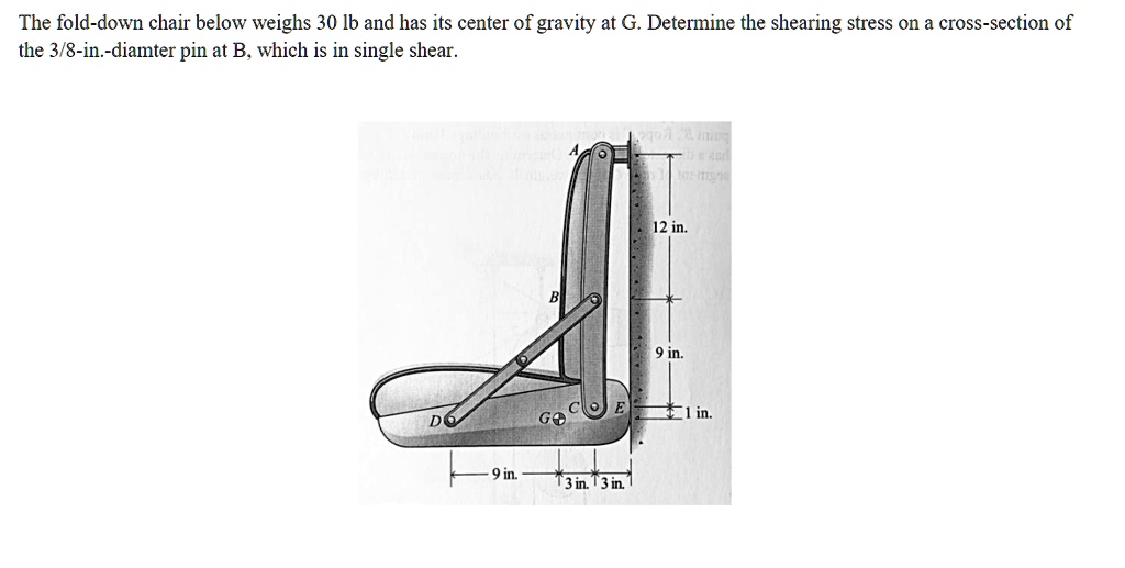 The fold-down chair below weighs 30 lb and has its center of gravity at ...