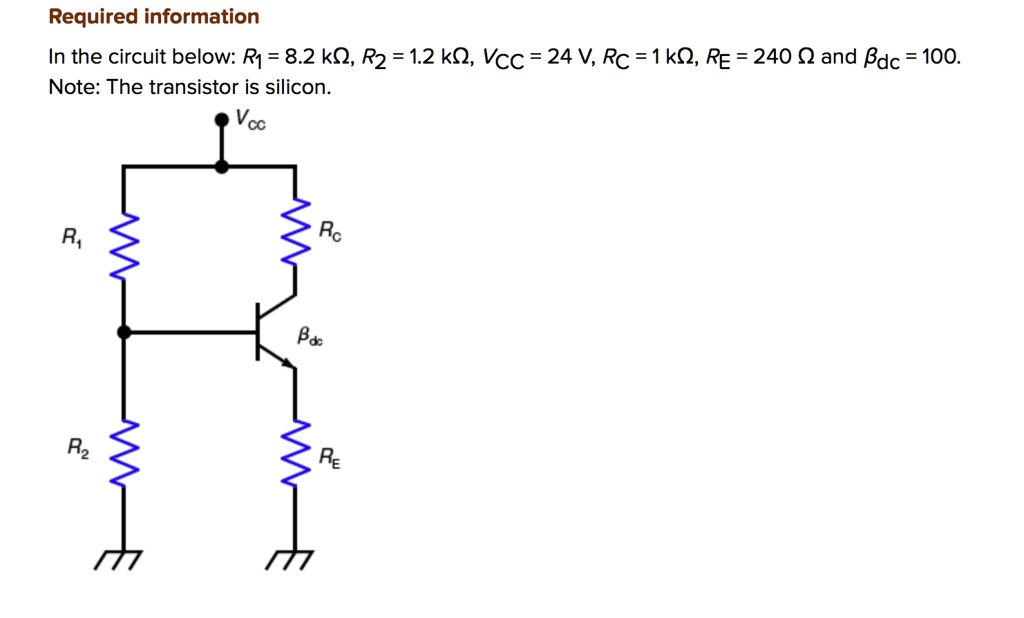 SOLVED: 1) Calculate the values of base voltage VB and emitter voltage VE. (In Volts) 2 ...