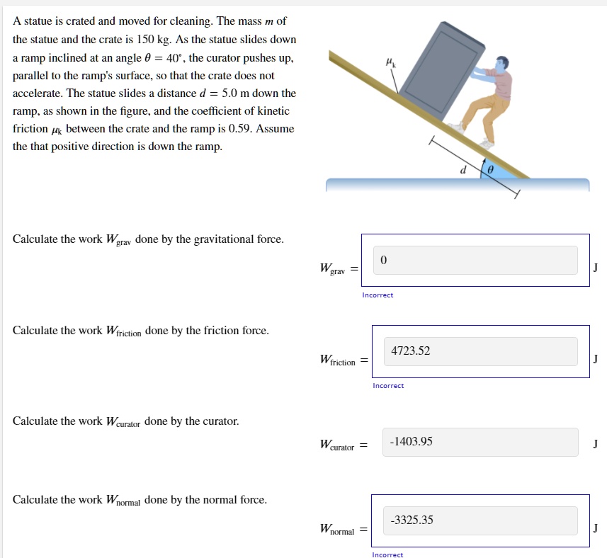 SOLVED: A statue is created and moved for cleaning. The mass m of the ...