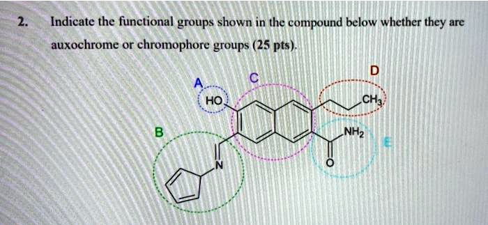 indicate the functional groups shown in the compound below whether they ...