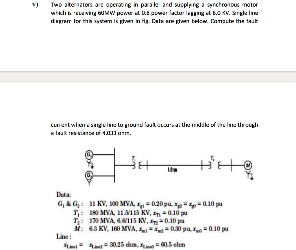 SOLVED: Two alternators are operating in parallel and supplying a synchronous motor which is ...