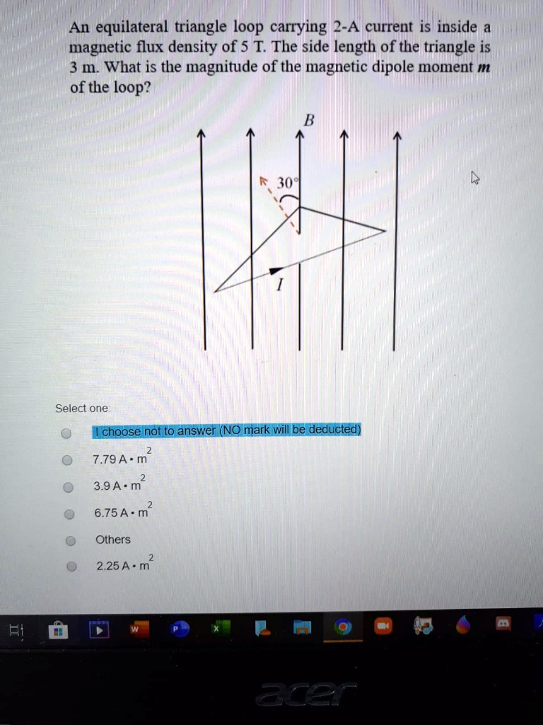 Solved An Equilateral Triangle Loop Carrying A 2 A Current Is Inside A