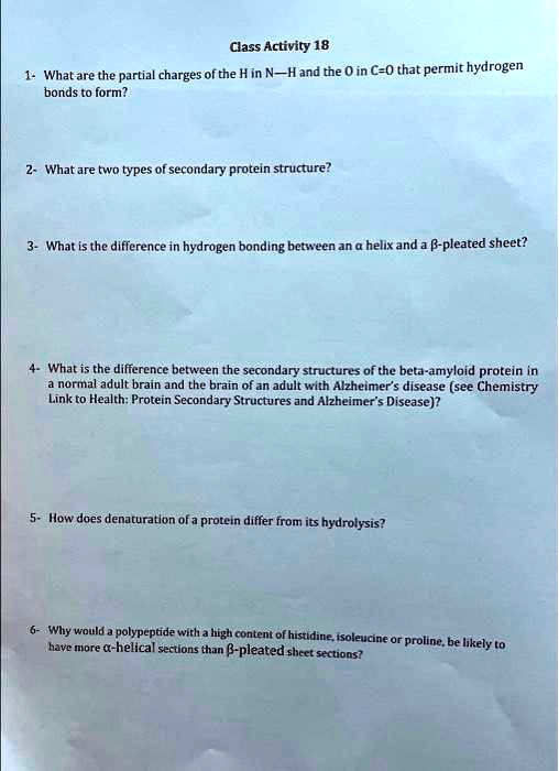 Class Activity 18 1- What are the partial charges of the H...
