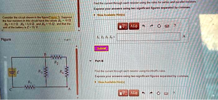 SOLVED: Texts: Find the current through each resistor using the rules for series and parallel ...