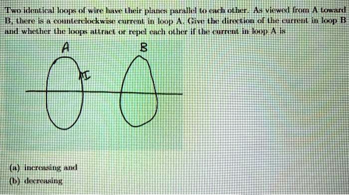 two identical loops ol wire huve aheir plane paralle t each other as ...