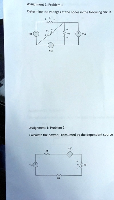 SOLVED: Electric Circuit Assignment 1: Problem 1 - Determine the voltages at the nodes in the ...