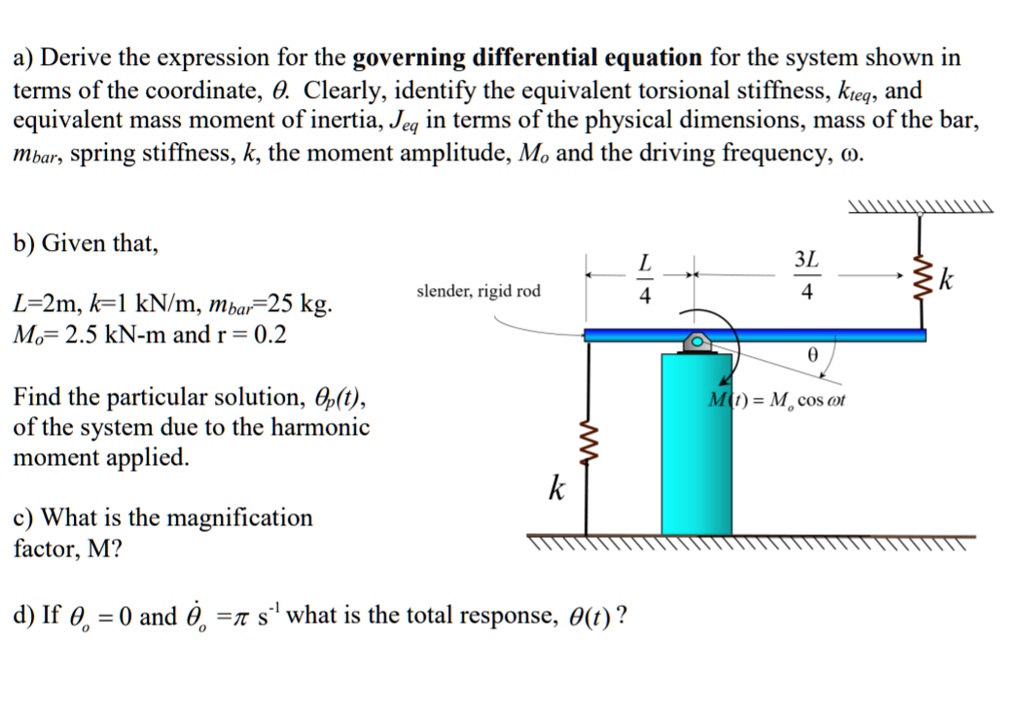 a) Derive the expression for the governing differential equation for ...