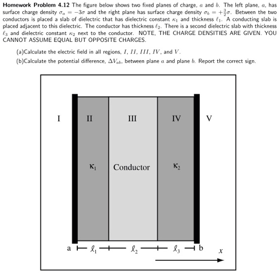 homework problem 412 the figure below shows tio fixed planes of charge the left plane surface ...