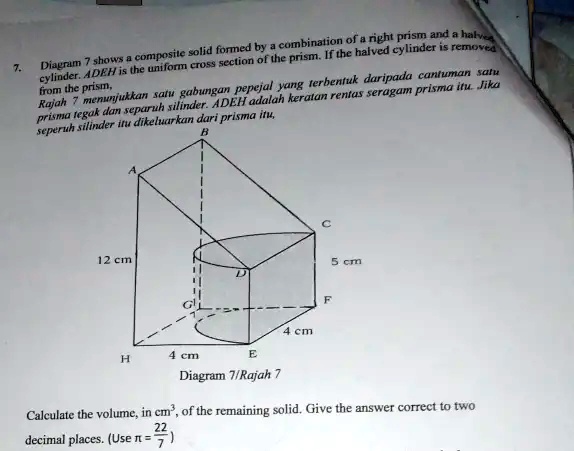 SOLVED: The text provided is of a right prism and a formed combination ...